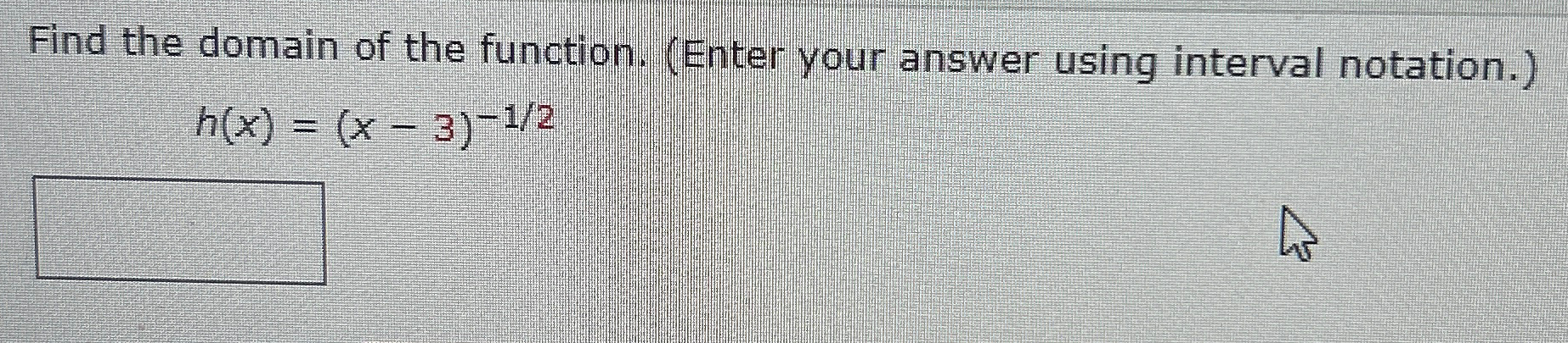 Solved Find the domain of the function. (Enter your answer | Chegg.com