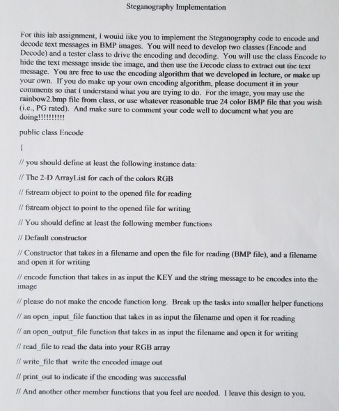 Steganography Implementation For this iab assignment, | Chegg.com