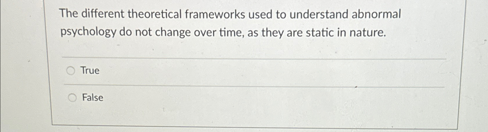 Solved The different theoretical frameworks used to | Chegg.com