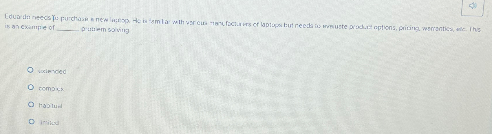 Solved Eduardo needs fo purchase a new laptop. He is | Chegg.com