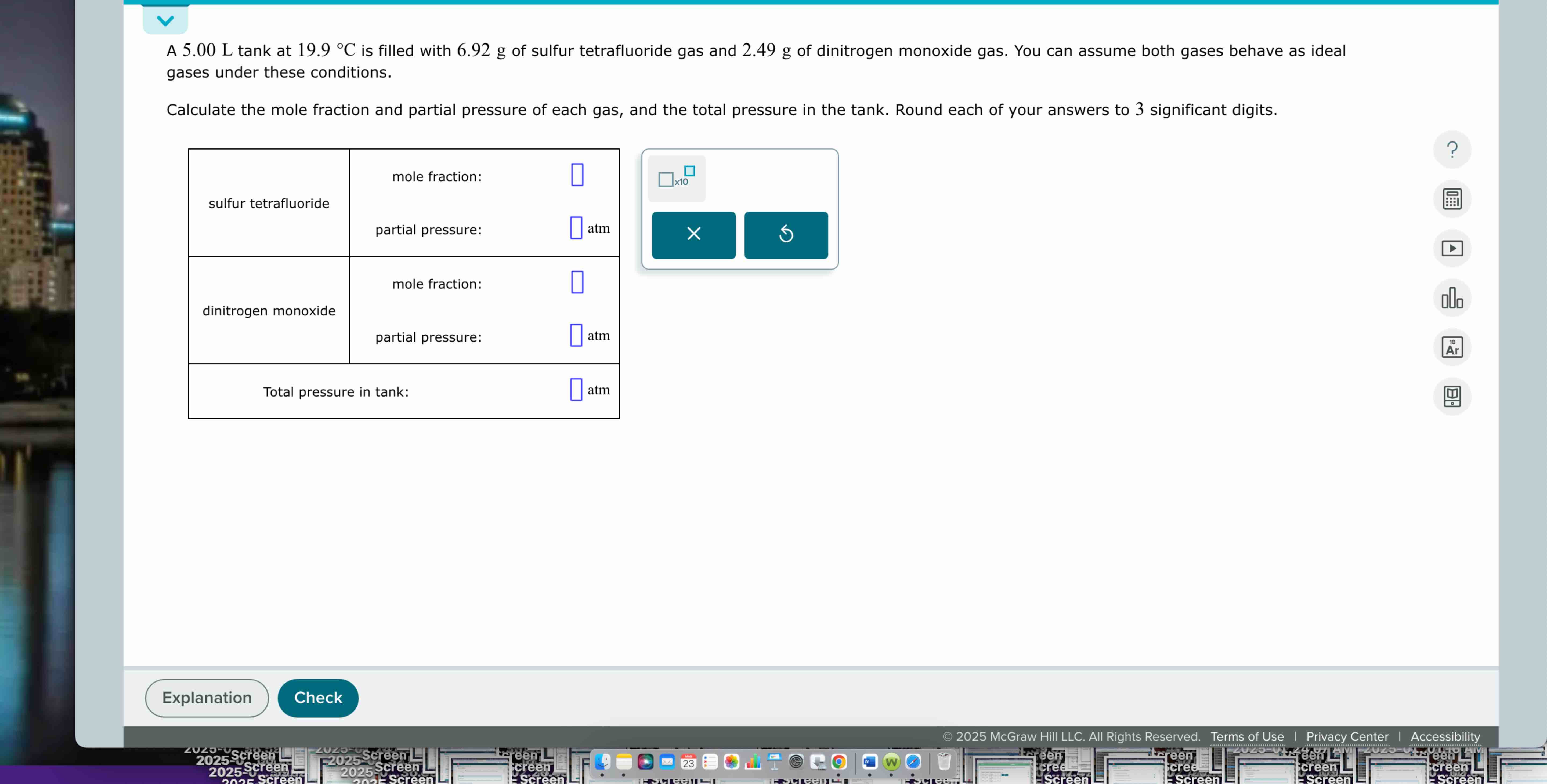 Solved A 5.00 ﻿L tank at \( 19.9^{\circ} \mathrm{C} \) ﻿is | Chegg.com