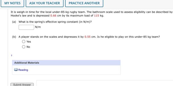 Solved It is weigh-in time for the local under- 85−kg rugby | Chegg.com
