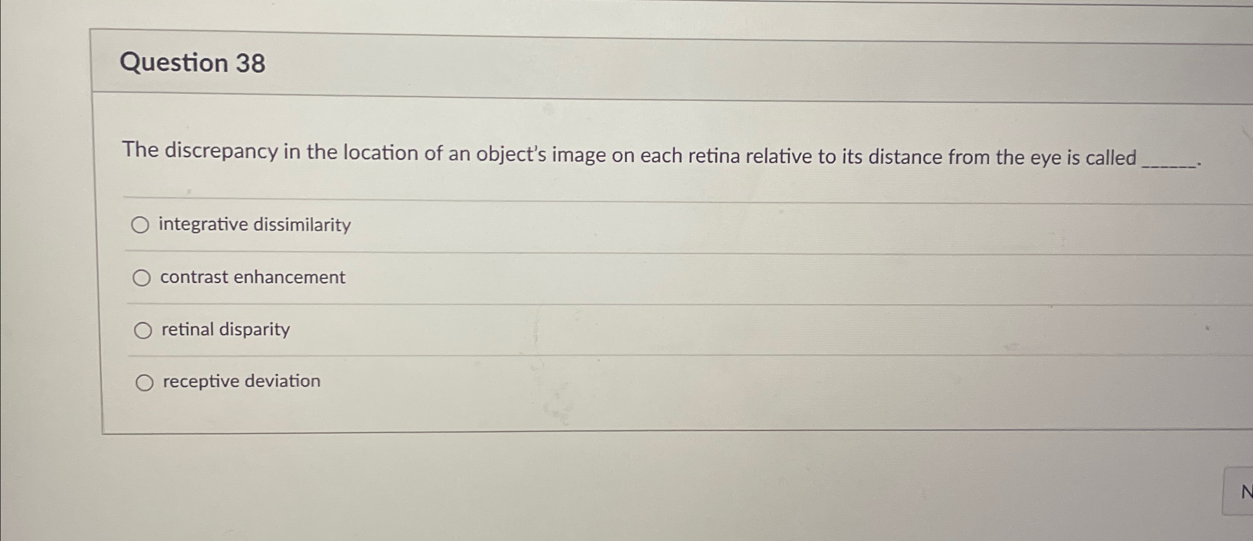 Solved Question 38The discrepancy in the location of an | Chegg.com