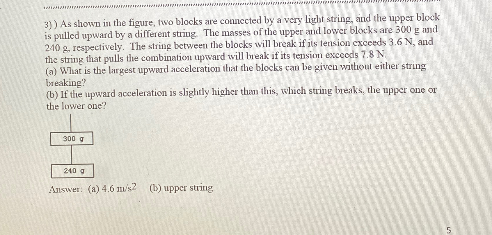 Solved As shown in the figure, two blocks are connected by a | Chegg.com
