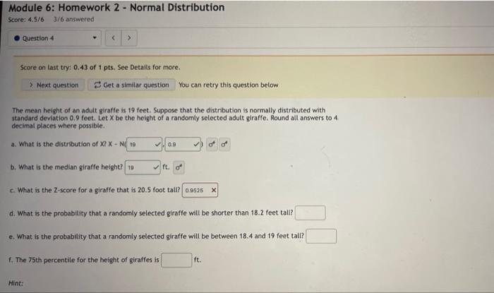 Solved Module 6: Homework 2 - Normal Distribution Score: | Chegg.com