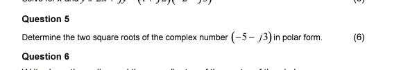 Solved Question 5Determine the two square roots of the | Chegg.com