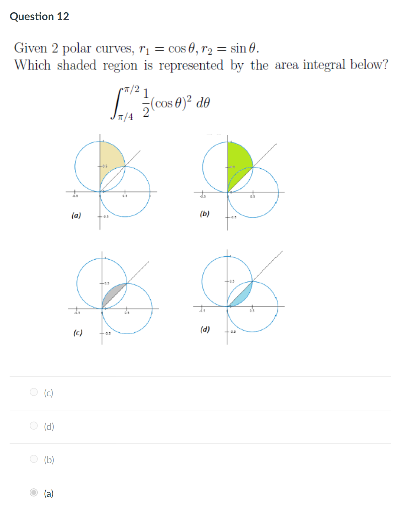 Solved Question 12Given 2 ﻿polar curves, | Chegg.com