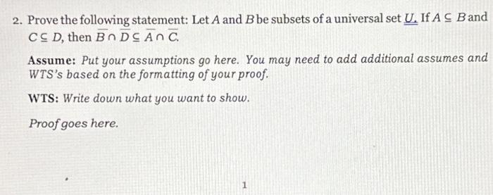 Solved 2. Prove the following statement: Let A and B be | Chegg.com
