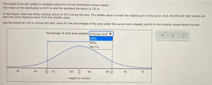 Solved The height of an 8th grader is modeled using the | Chegg.com