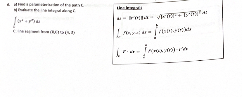 Solved a) ﻿Find a parameterization of the path C.b) | Chegg.com