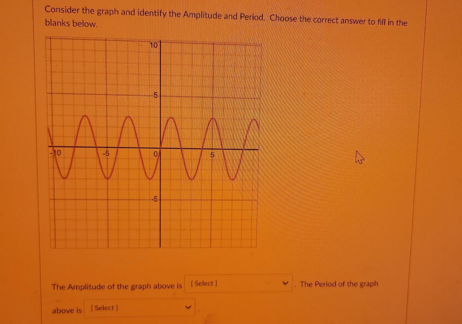 Solved Consider the graph and identify the Amplitude and | Chegg.com