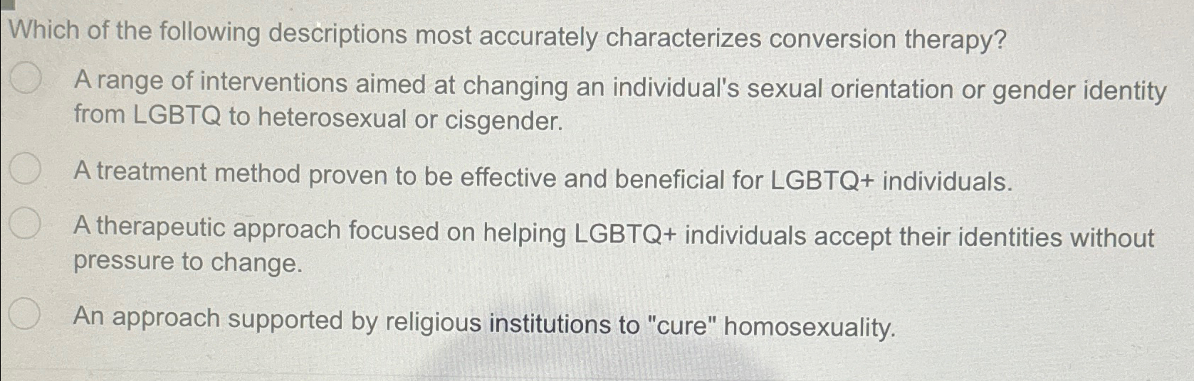 Solved Which of the following descriptions most accurately | Chegg.com