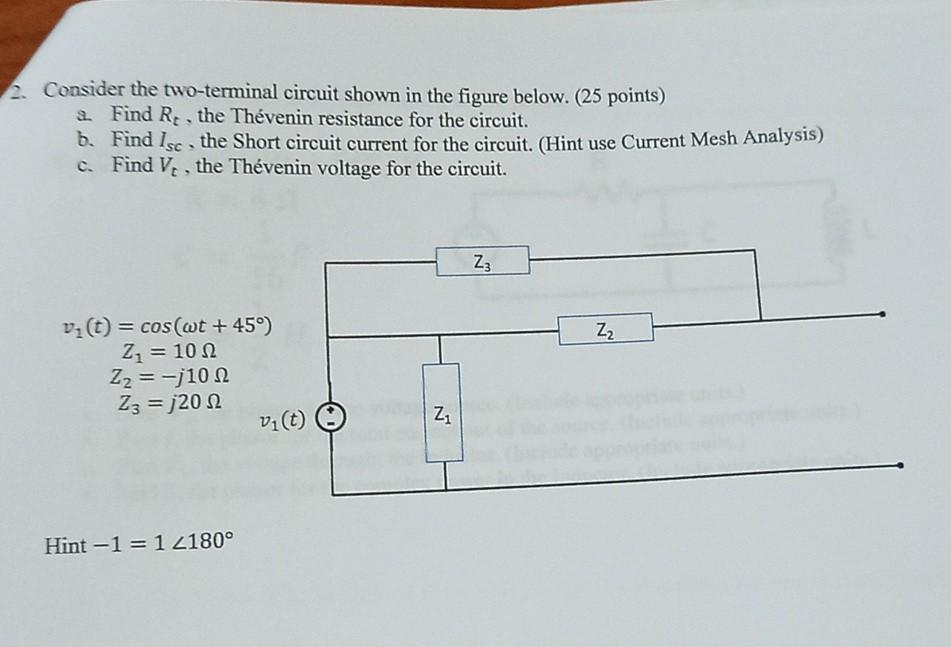 Solved 2. Consider the two-terminal circuit shown in the | Chegg.com