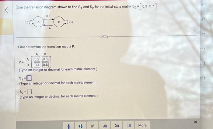 Solved Use the transition diagram shown to find S1 and S2 | Chegg.com