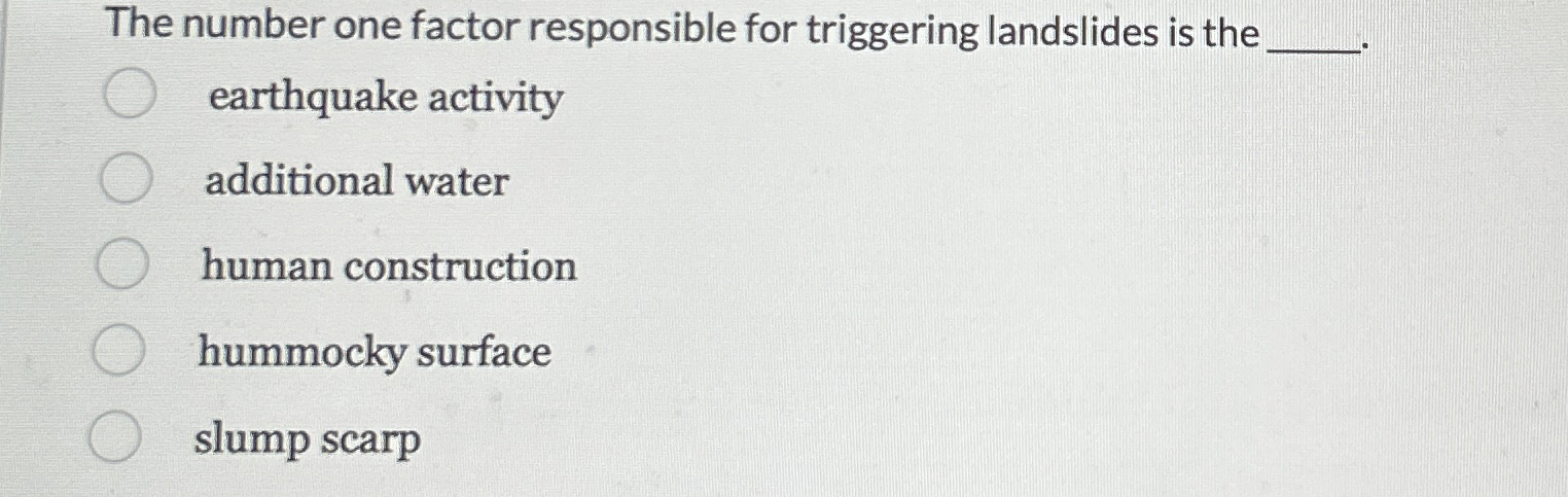 Solved The number one factor responsible for triggering | Chegg.com
