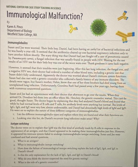 Solved NATIONAL CENTER FOR CASE STUDY TEACHING IN SCIENCE | Chegg.com