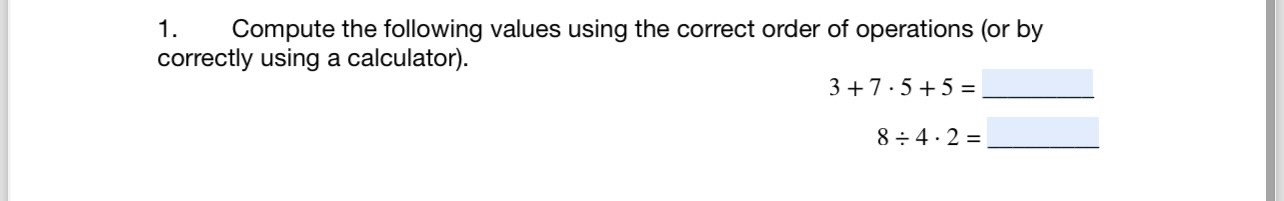 Solved Compute the following values using the correct order | Chegg.com