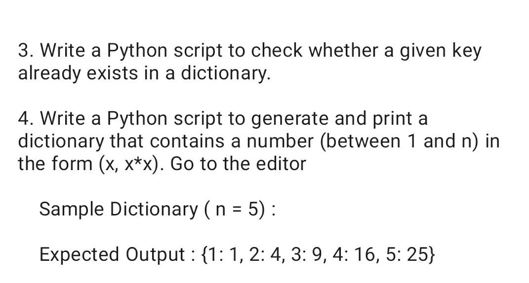 Solved 3 Write A Python Script To Check Whether A Given Key