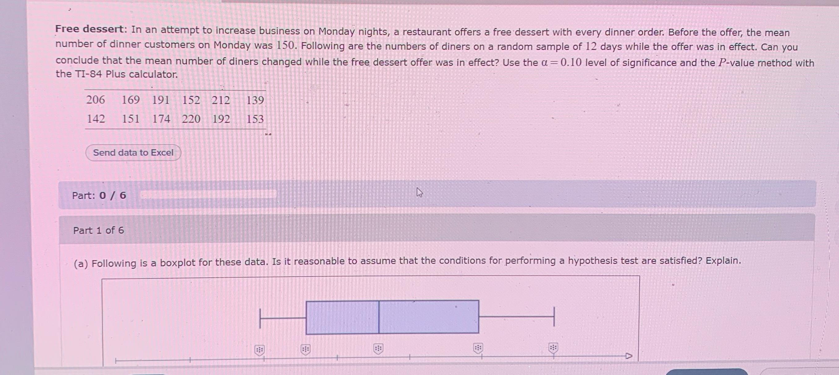 Solved Free dessert: In an attempt to increase business on | Chegg.com