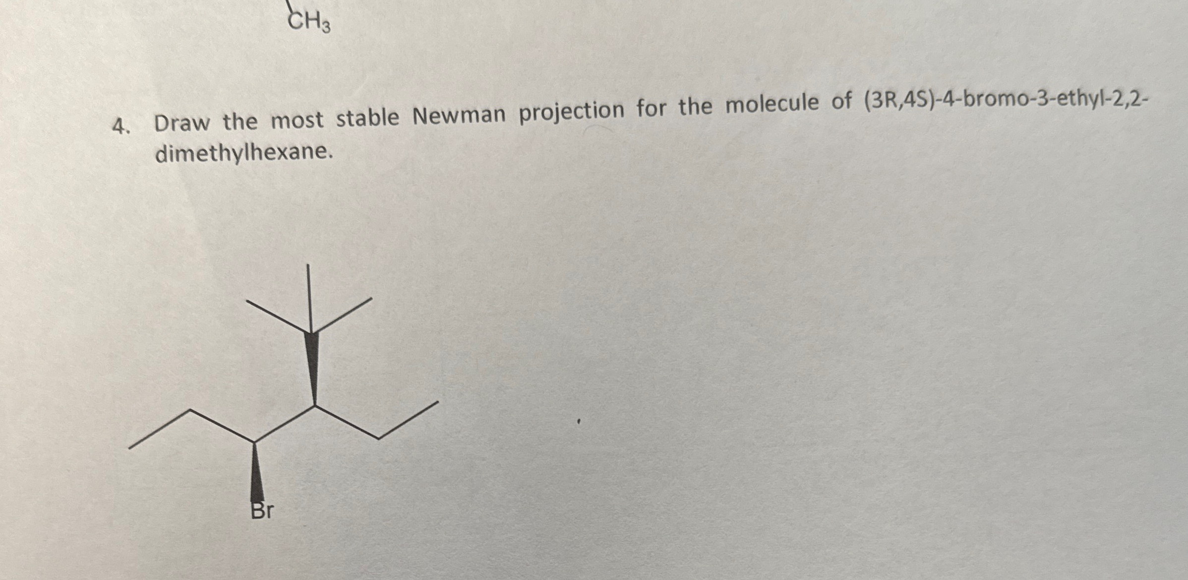 Solved Draw the most stable Newman projection for the | Chegg.com
