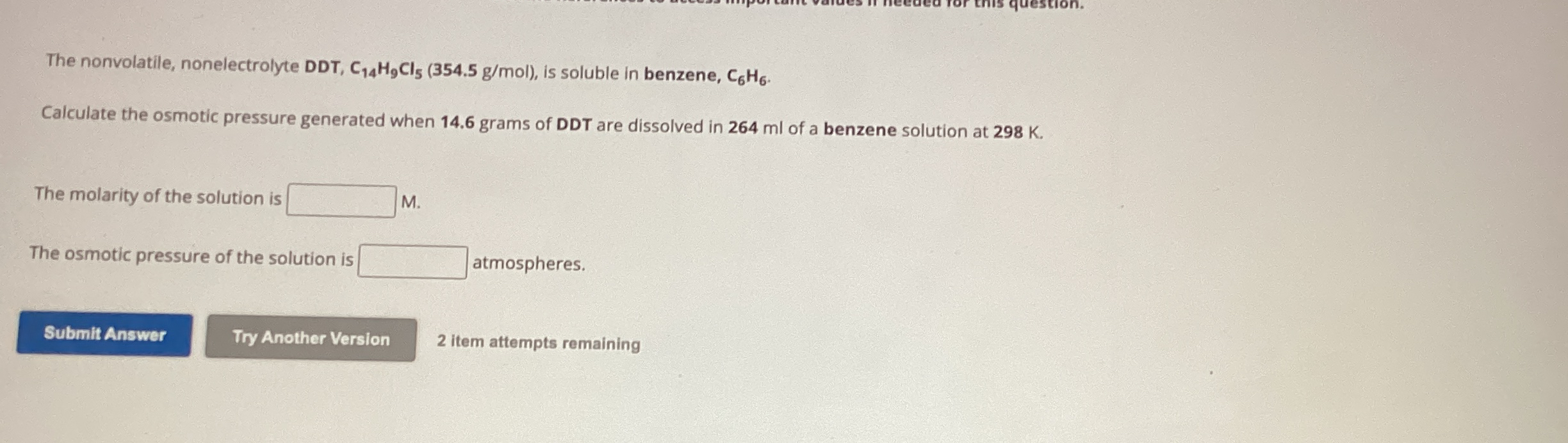 Solved The nonvolatile, nonelectrolyte | Chegg.com