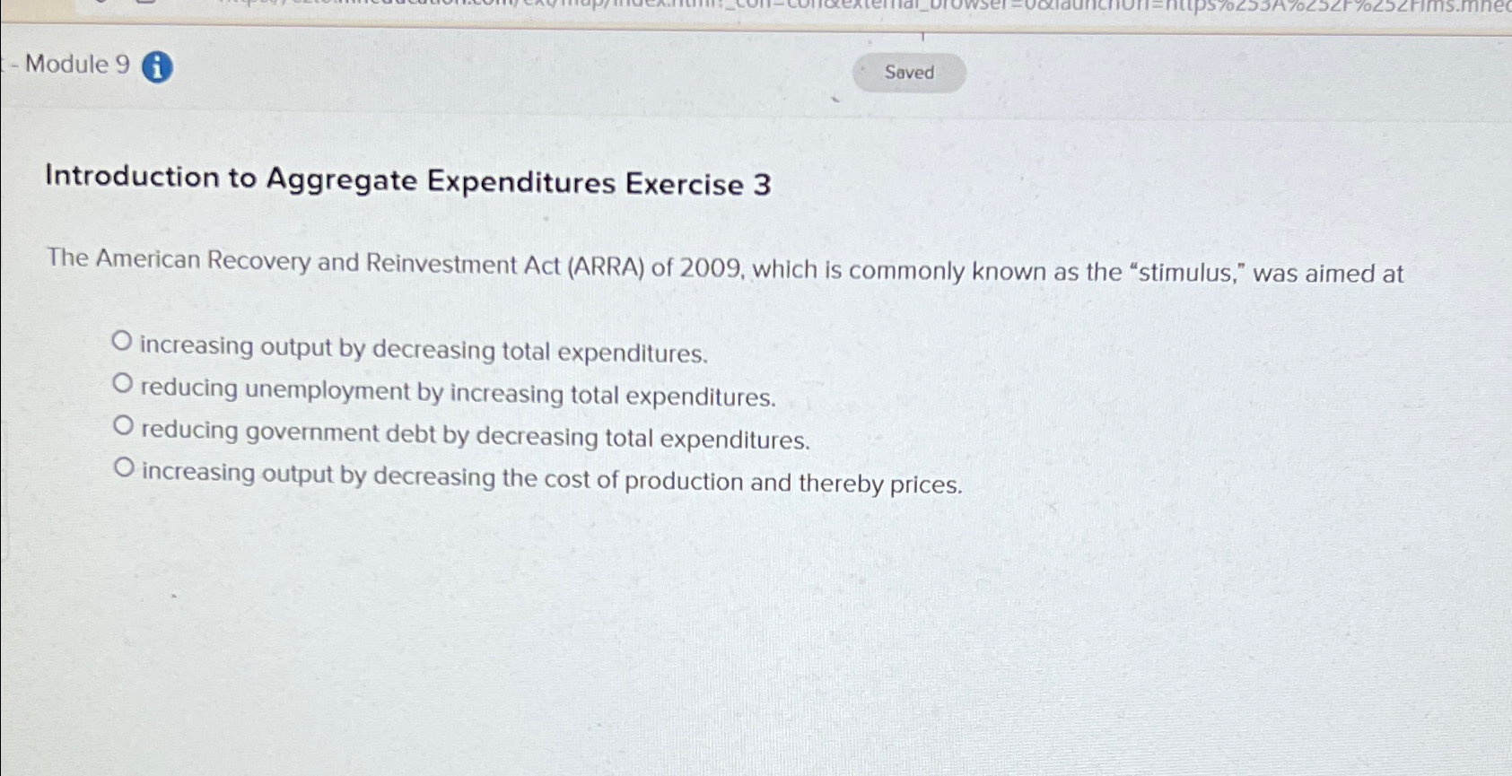Solved Module 9Introduction to Aggregate Expenditures | Chegg.com