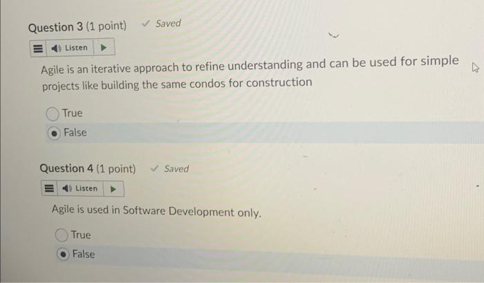 Solved Agile is an iterative approach to refine | Chegg.com