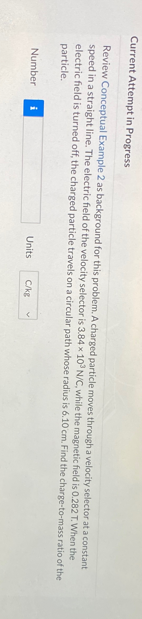 Solved Current Attempt in ProgressReview Conceptual Example | Chegg.com