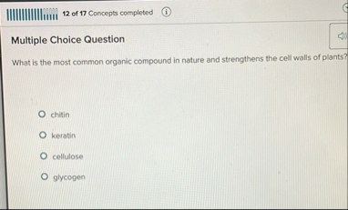 Solved 12 ﻿of 17 ﻿Concepts completedMultiple Choice | Chegg.com