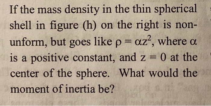 Solved If the mass density in the thin spherical shell in | Chegg.com