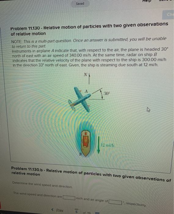 Solved Problem 11.130 - Relative motion of particles with | Chegg.com