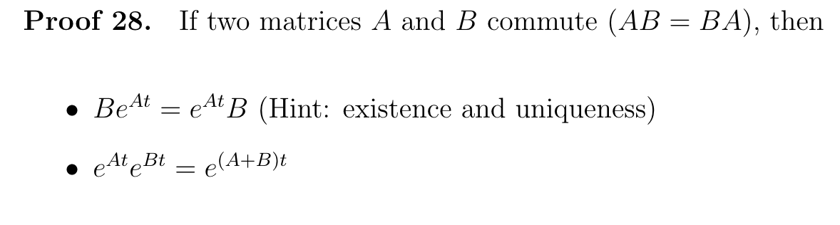 Solved Prove: If two matrices A and B ﻿commute (AB=BA), | Chegg.com