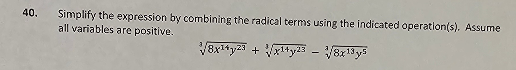 Solved Simplify the expression by combining the radical | Chegg.com