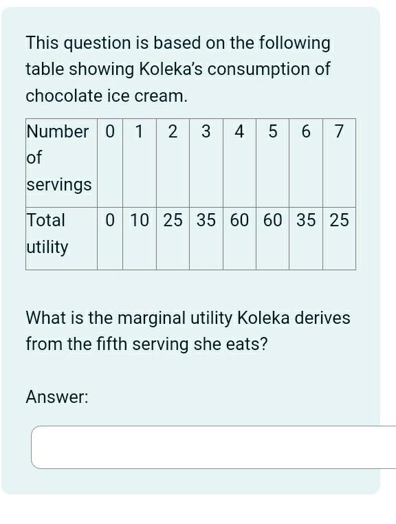 Solved This question is based on the following table showing | Chegg.com