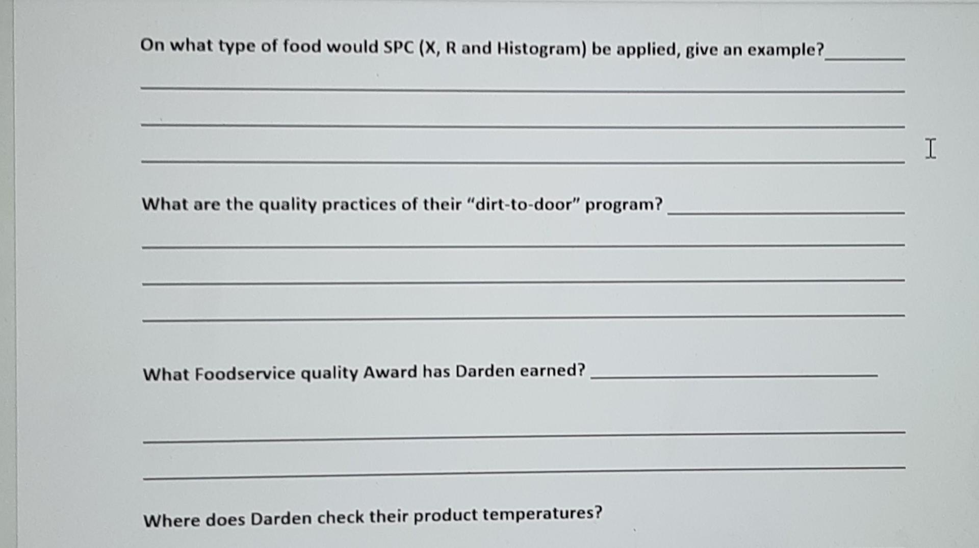 Solved On what type of food would SPC (X, R and Histogram) | Chegg.com