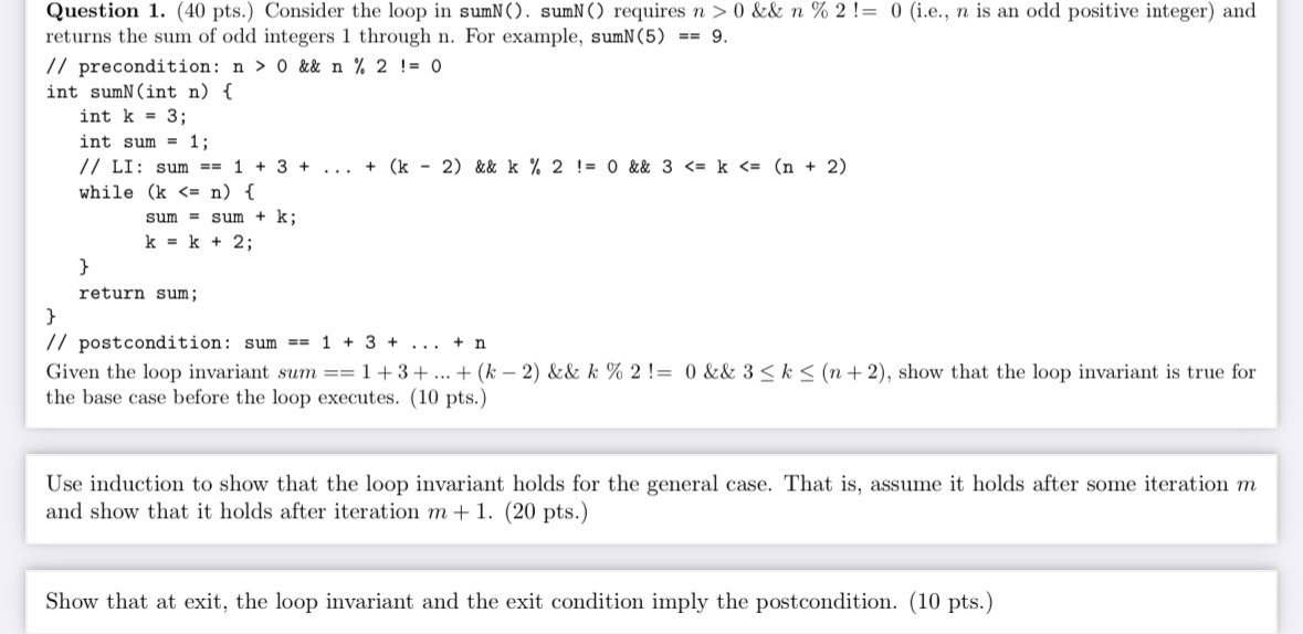 Solved Question 1. (40 ﻿pts.) ﻿Consider the loop in ). | Chegg.com