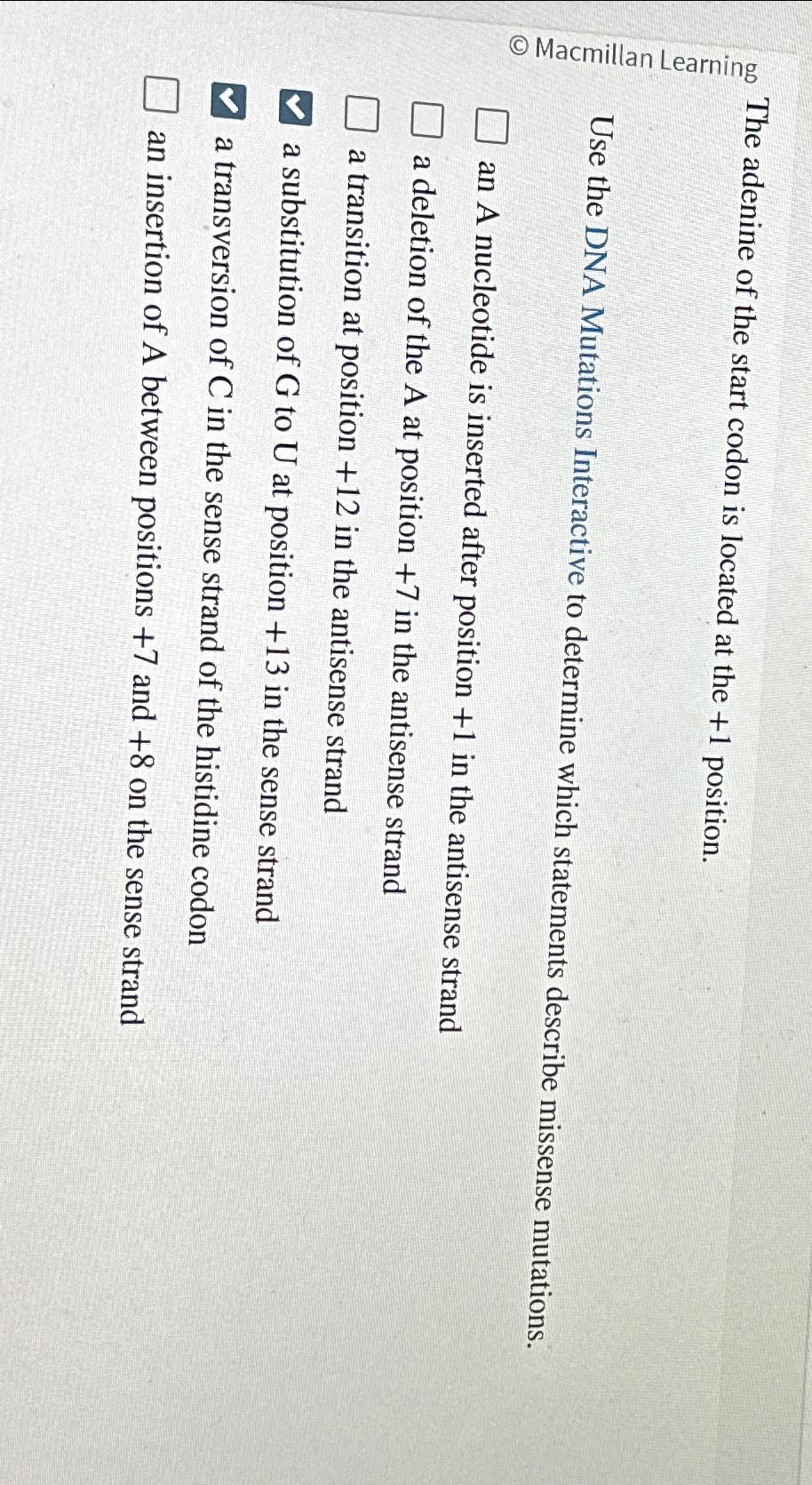 Solved The adenine of the start codon is located at the +1 | Chegg.com