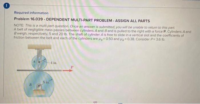 Solved Required information Problem 16.039 - DEPENDENT | Chegg.com