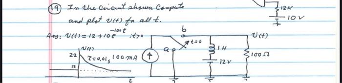 Solved 119 In the circuit shown Compute and plot V(t) for | Chegg.com