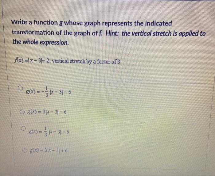 Solved Write a function g whose graph represents the | Chegg.com