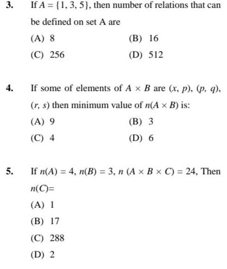 Solved 3. If A={1,3,5}, then number of relations that can be | Chegg.com