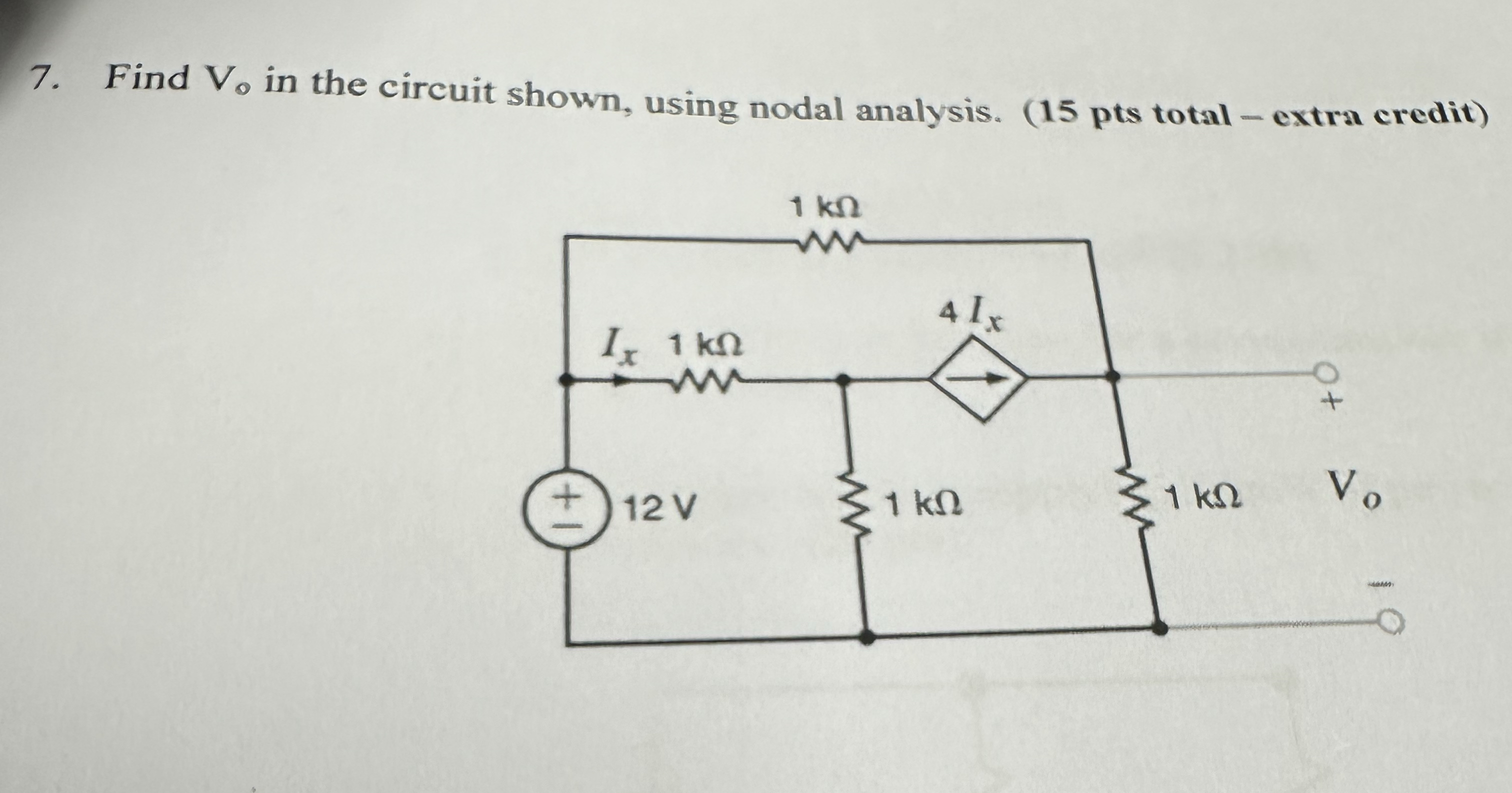 Solved Find Vo. ﻿in the circuit shown, using nodal analysis. | Chegg.com