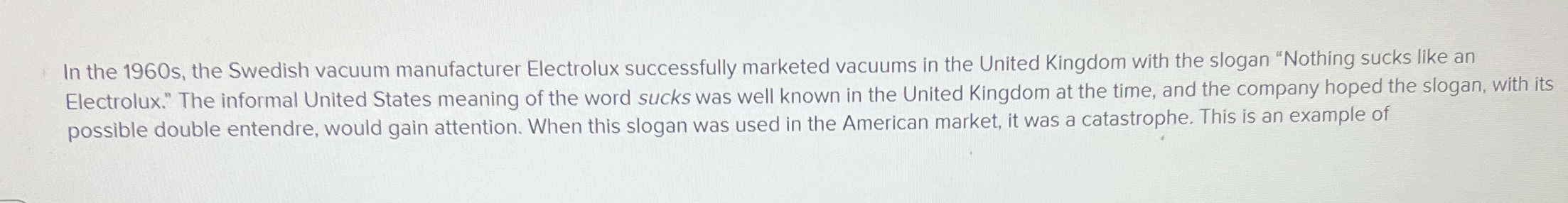 Solved In the 1960s, ﻿the Swedish vacuum manufacturer | Chegg.com