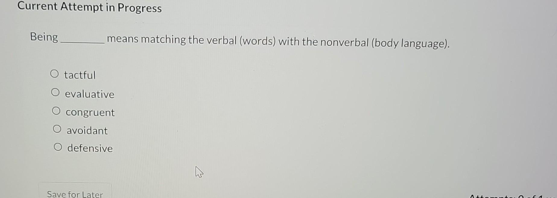 Solved Being means matching the verbal (words) with the | Chegg.com