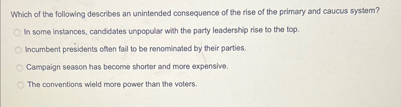 Solved Which of the following describes an unintended | Chegg.com