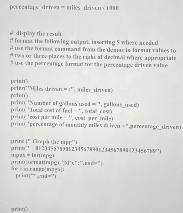 Solved #create functions for the following: # main(), | Chegg.com