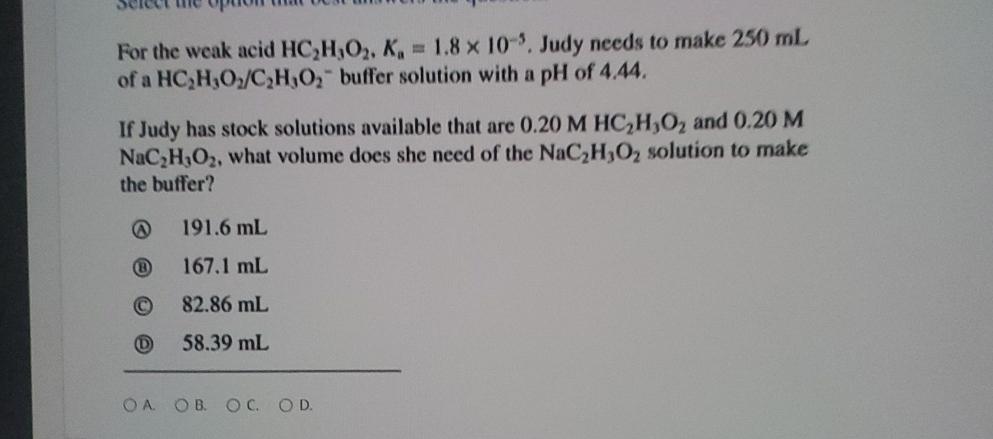 Solved For the weak acid HC_(2)H_(3)O_(2),K_(a)=1.8\\\\times | Chegg.com