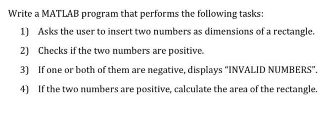 Solved Write a MATLAB program that performs the following | Chegg.com