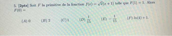 Solved F is the primitive of the function f(x)=sqrt of x | Chegg.com