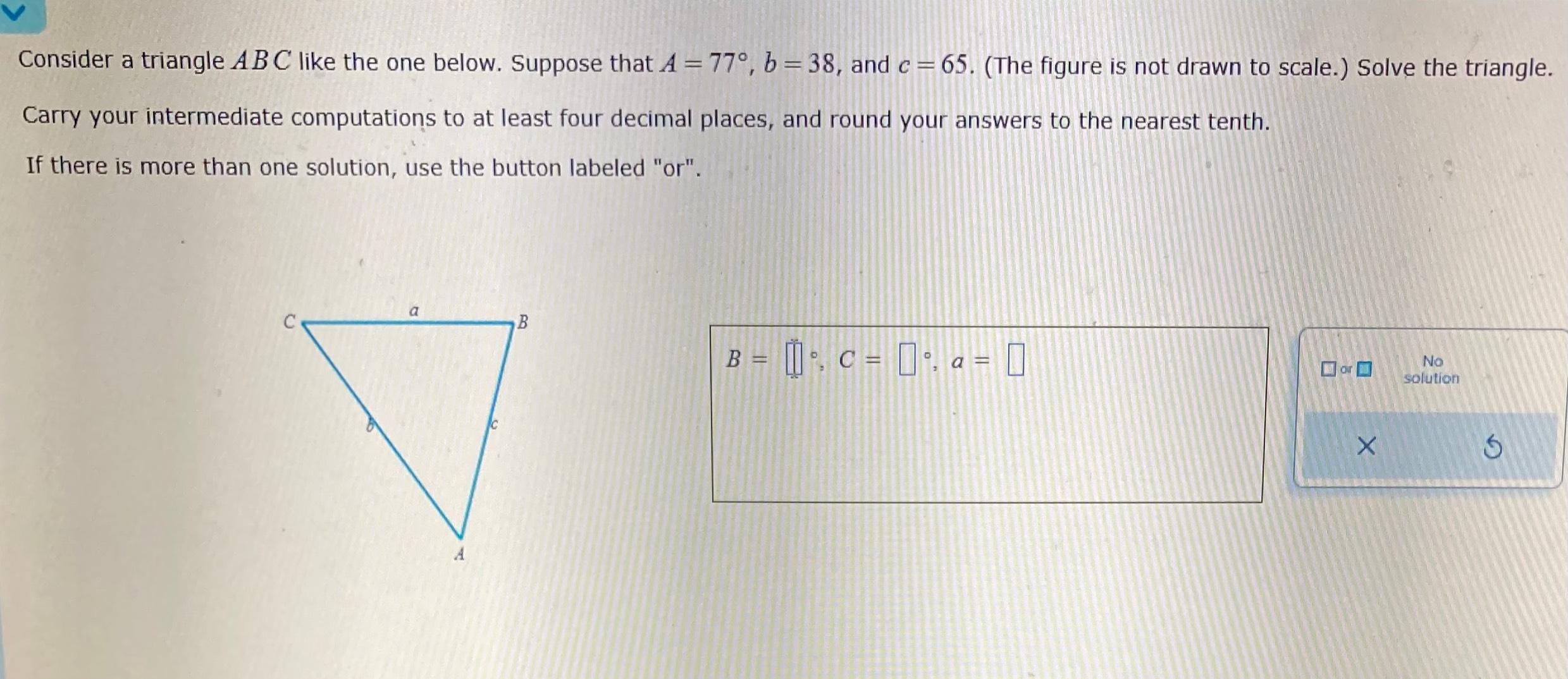 Solved Consider a triangle ABC like the one below. Suppose | Chegg.com